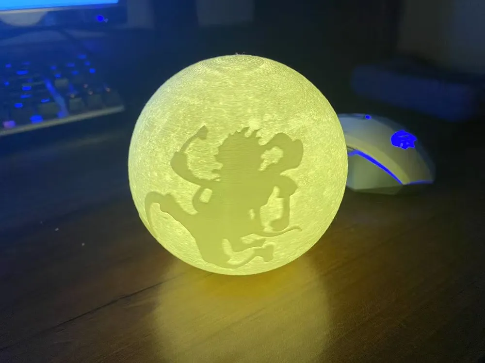 One Piece Gear 5 Luffy Moon Lamp by 346888888 - MakerWorld