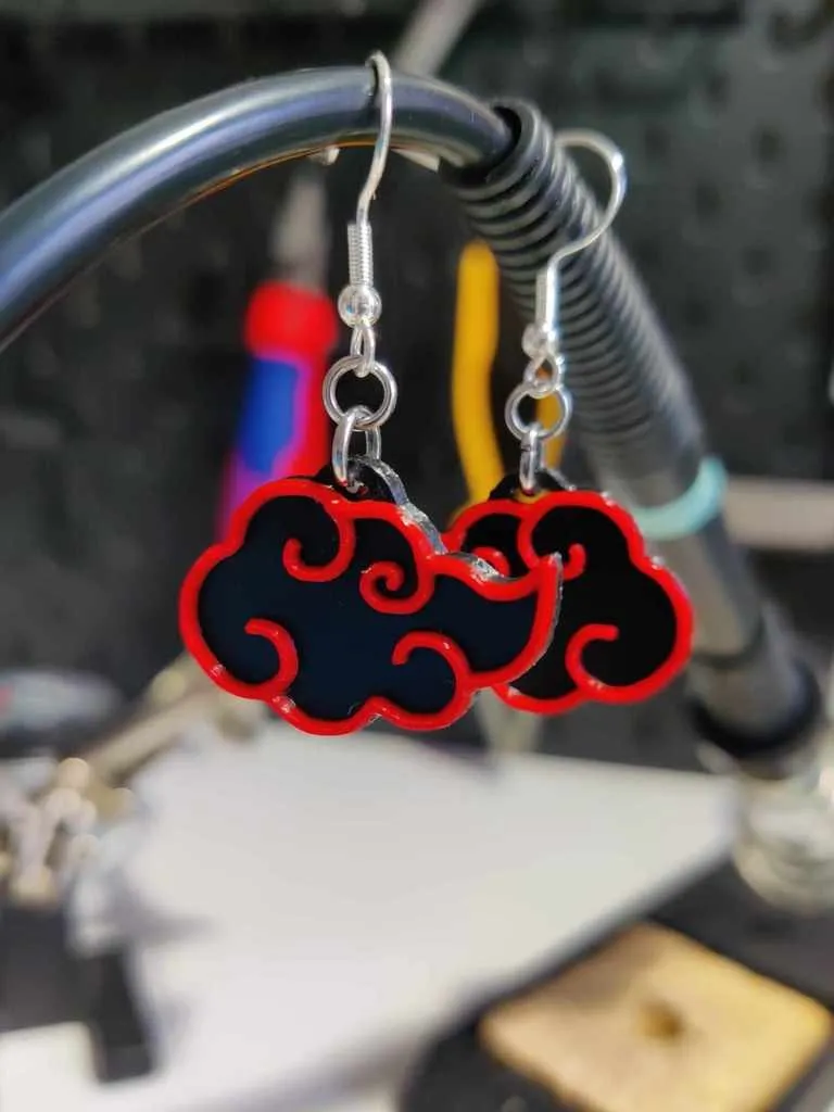 Naruto akatsuki earrings by ElliePie - MakerWorld