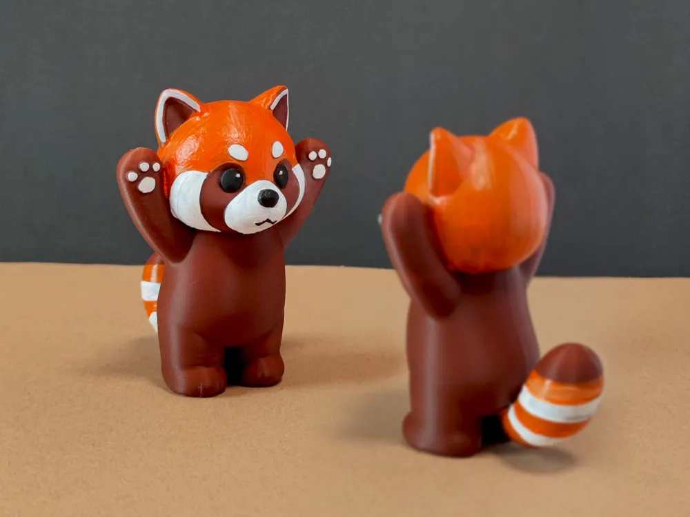 Raising Hands Red Panda - Free 3D Print Model - MakerWorld