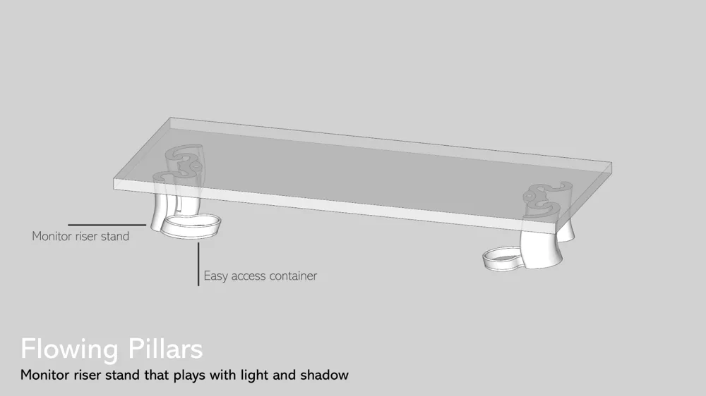 Flowing Pillars (Monitor riser stand) by Tele - MakerWorld