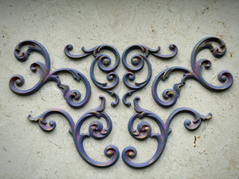 Decorative ornament, baroque style, patinated scrollwork by Bjoern 3D ...