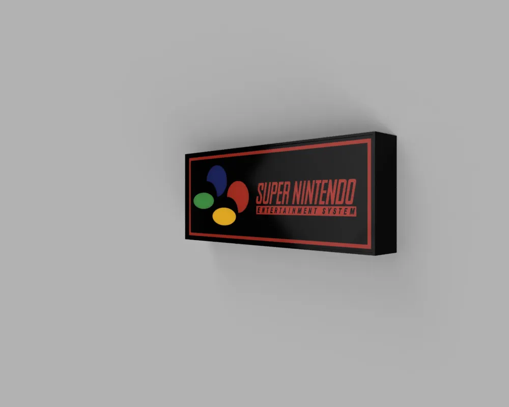 Super Nintendo Logo Lightbox LED Lamp by Nico91 MakerWorld: Download ...