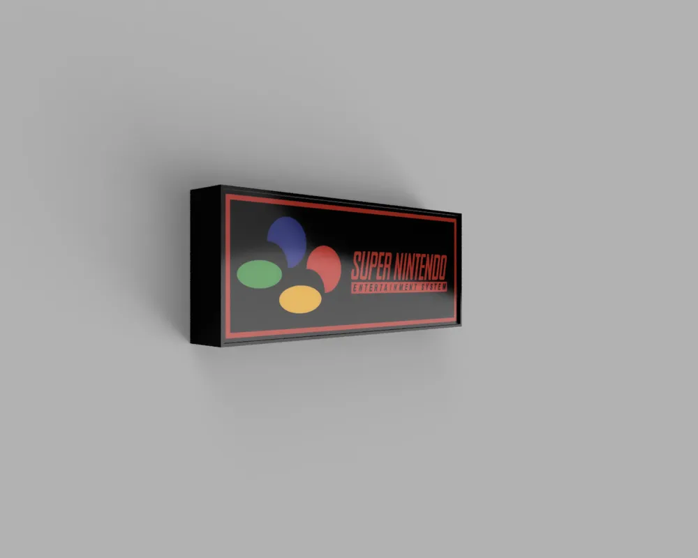 Super Nintendo Logo Lightbox LED Lamp by Nico91 - MakerWorld