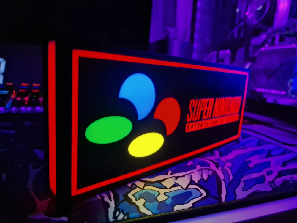 Super Nintendo Logo Lightbox LED Lamp by Nico91 MakerWorld: Download ...
