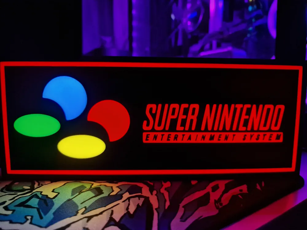 Super Nintendo Logo Lightbox LED Lamp by Nico91 MakerWorld: Download ...