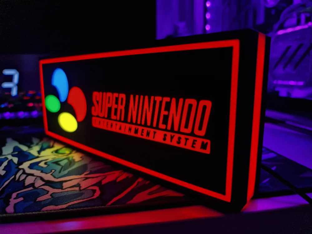 Super Nintendo Logo Lightbox LED Lamp by Nico91 MakerWorld: Download ...