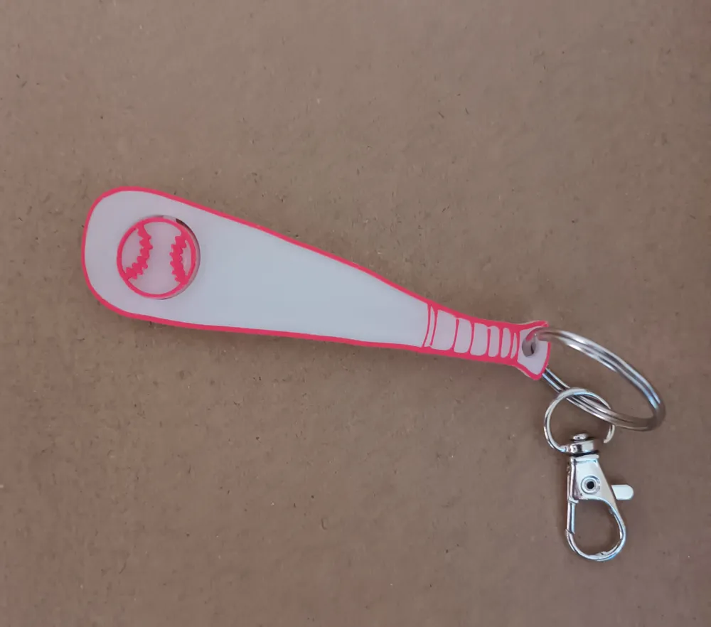 BASEBALL BAT -- SPINNING BALL -- FIDGET -- KEYRING - Free 3D Print ...