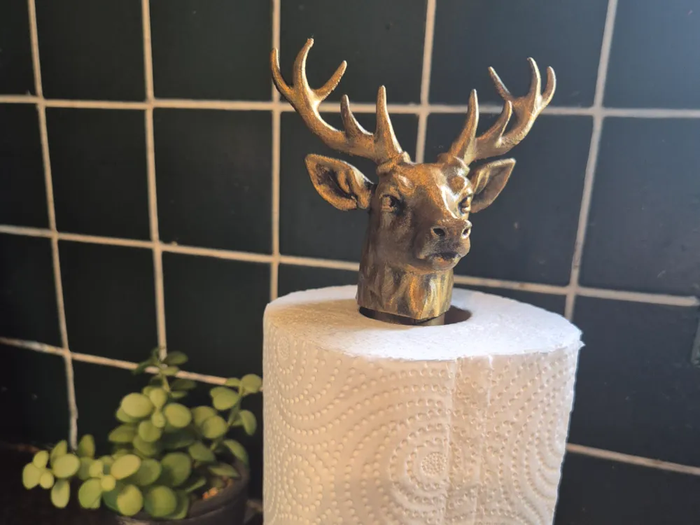 Stag Kitchen Roll, Paper Towel Holder - Free 3D Print Model - MakerWorld