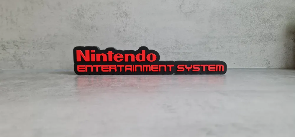 Nintendo entertainment system NES logo / sign - Free 3D Print Model ...