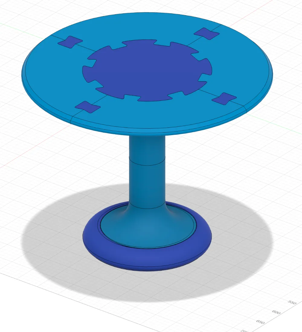 Round Coffee table, snap-fit assembly - Free 3D Print Model - MakerWorld