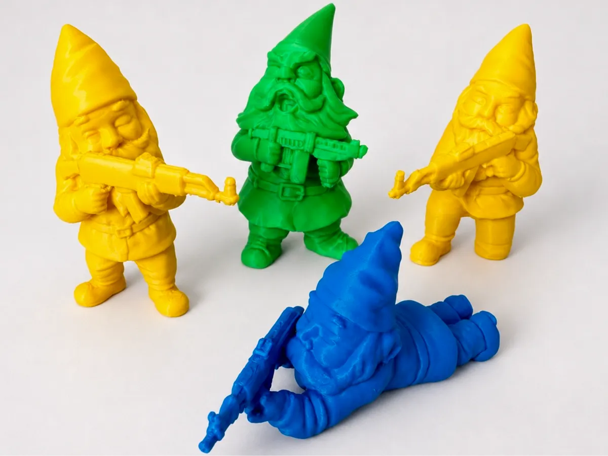 Garden Gnome Soldier Army 4-Pack - Free 3D Print Model - MakerWorld