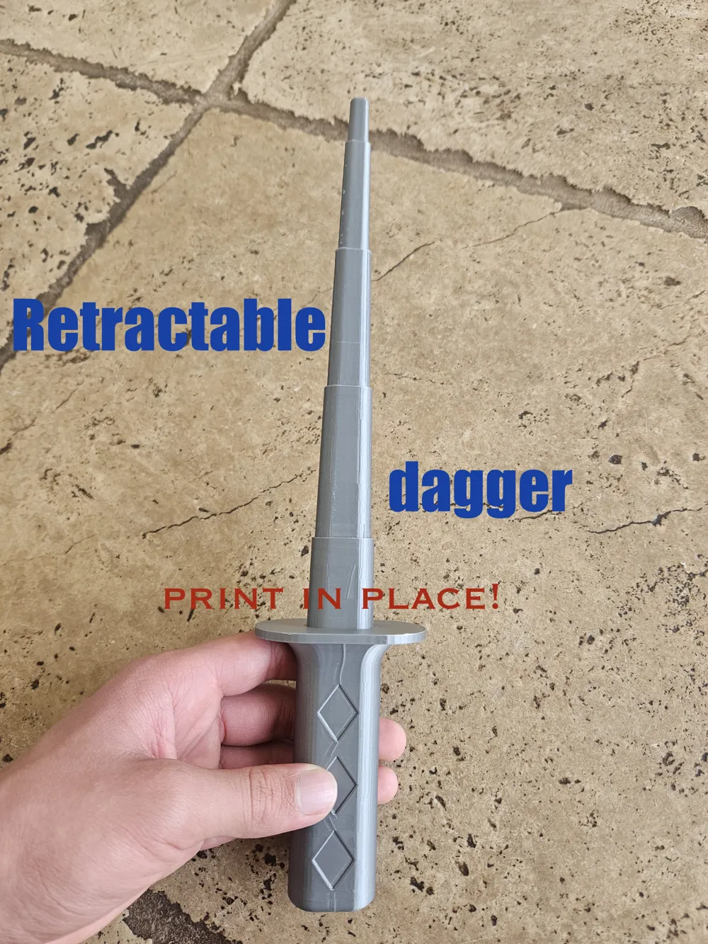 retractable dagger. Print in place! - Free 3D Print Model - MakerWorld