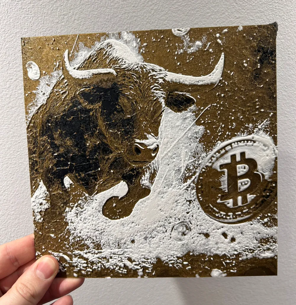 Bitcoin Bull Crypto HueForge 200x200 by 3D Print Karlovac - MakerWorld
