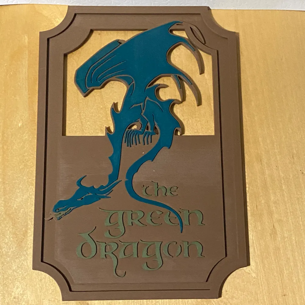 The Green Dragon Sign - Free 3D Print Model - MakerWorld