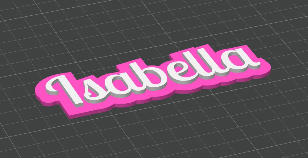 Barbie Style Name Plate for Isabella by 3D Magic - MakerWorld