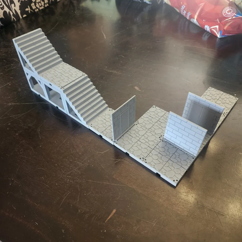 Dungeon Tile V2 Scaffold & Stairs - Free 3D Print Model - MakerWorld
