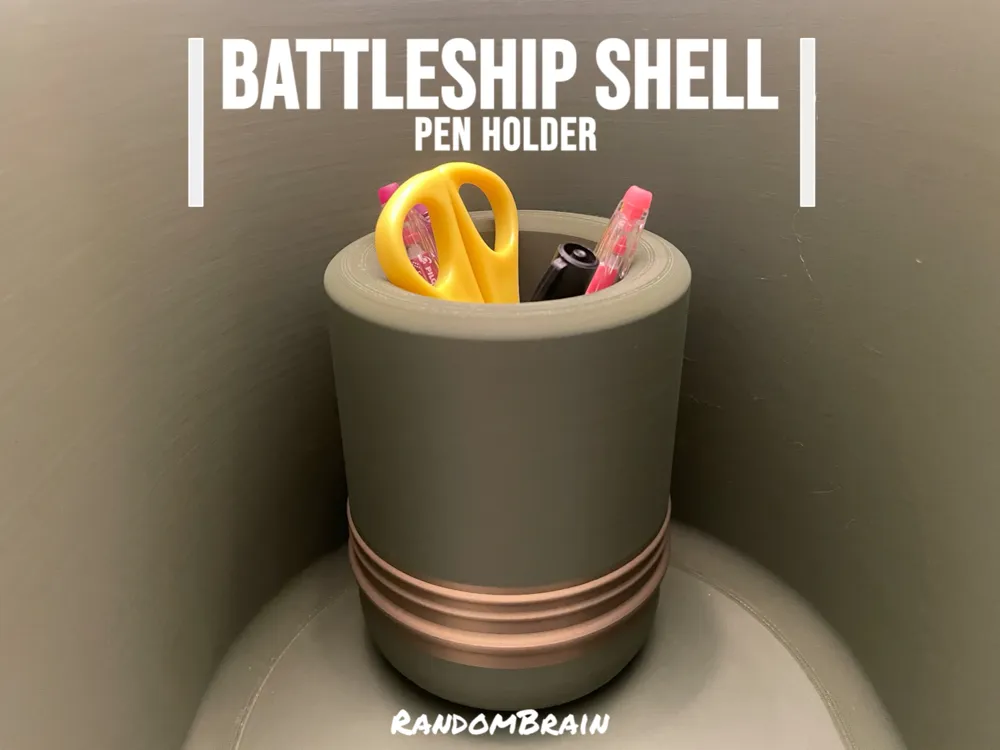 Battleship Shell|Pen Holder| by RandomBrain MakerWorld: Download Free ...