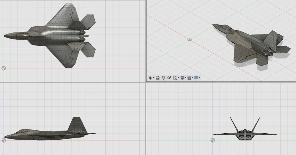 F-22 Raptor Low Poly Fighter Jet by MILK+3D MakerWorld: Download Free ...