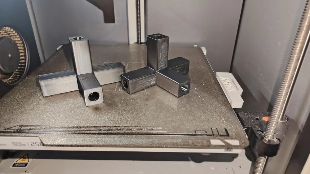 4 Way Square Tube Connector – ABS - Free 3D Print Model - MakerWorld