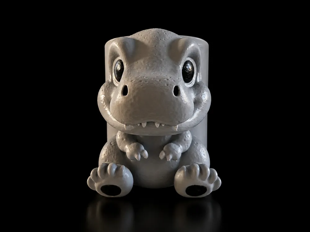 Cute dinosaur T-Rex toothbrush holder - Free 3D Print Model - MakerWorld