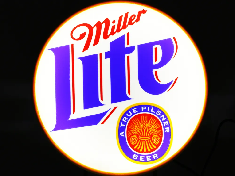 Miller Lite Beer LED Light Box 2 by The 3D Print Smiths MakerWorld ...
