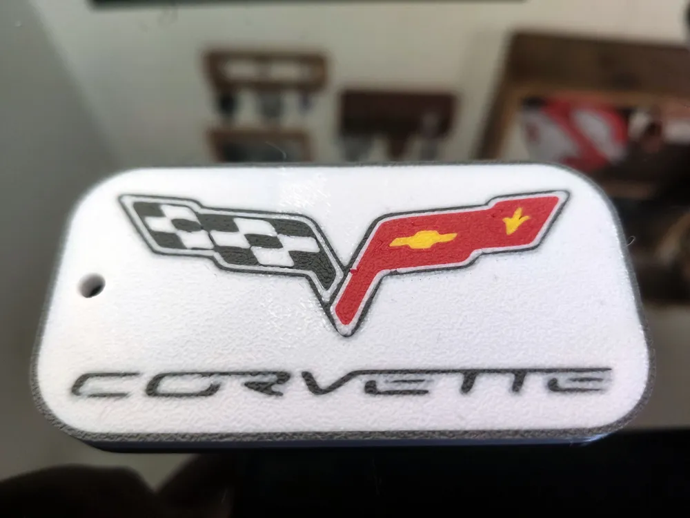 Corvette logo keychain by JULIOCJC MakerWorld: Download Free 3D Models