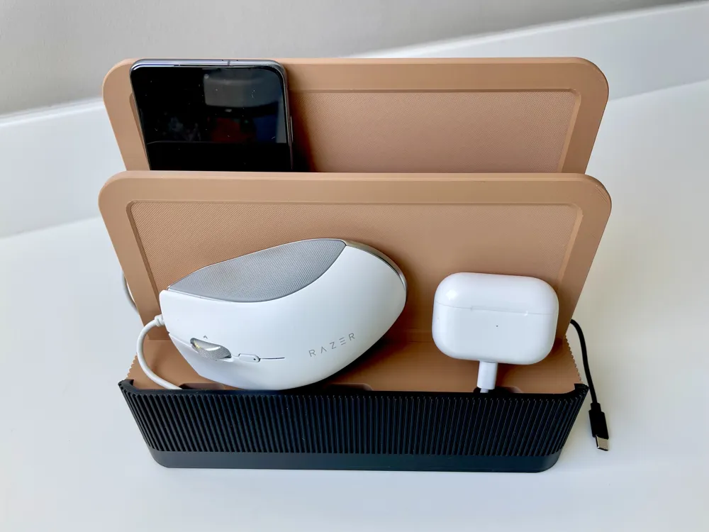 Multi-Device Charging Station (w/ cable storage) by m@ MakerWorld ...