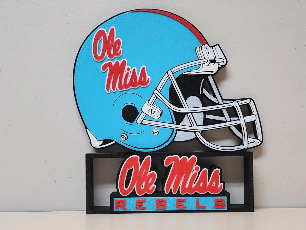 Ole Miss Helmet Desk or Wall Display by briankstan MakerWorld: Download ...