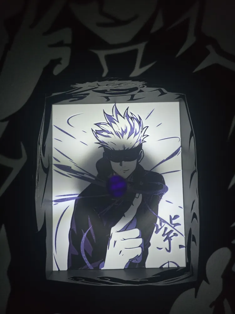 Satoru Gojo Shadow Lamp - Free 3D Print Model - MakerWorld