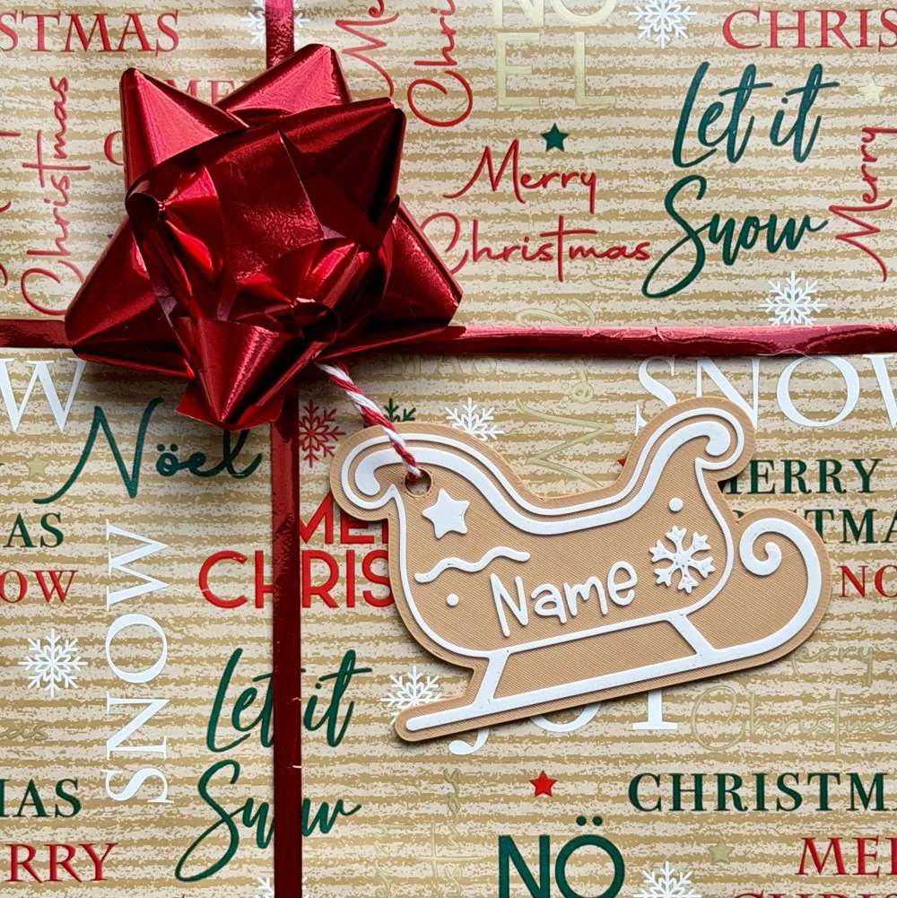 Customisable name Christmas gift tag - Gingerbread - Free 3D Print ...