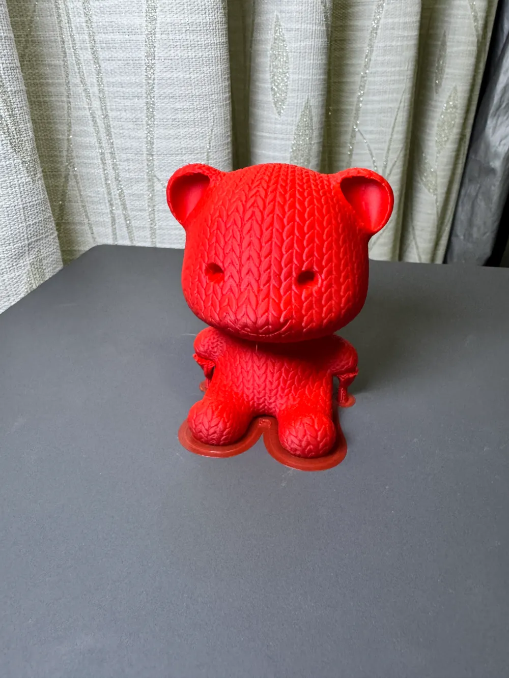 Knitted Cute Little Bear Figurine (No AMS required) - Free 3D Print ...