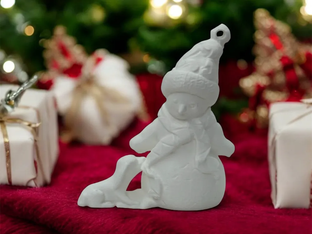 Snow Man with Dog Ornament by Bryantallonn MakerWorld: Download Free 3D ...