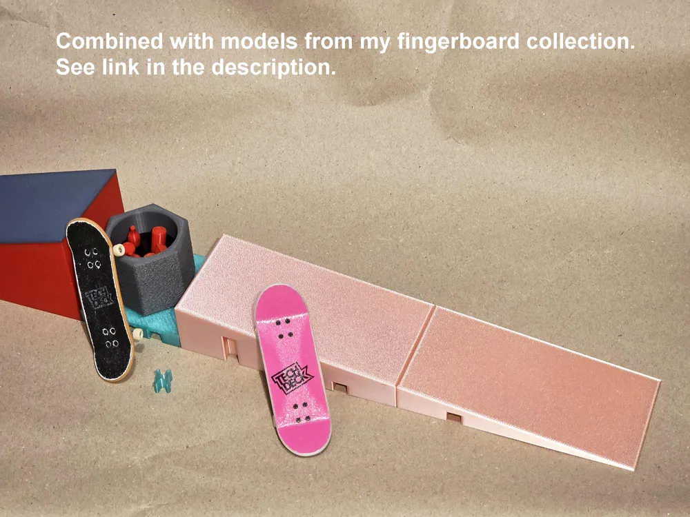 Fingerboard Skatepark Modular - Long Ramp - Free 3D Print Model ...