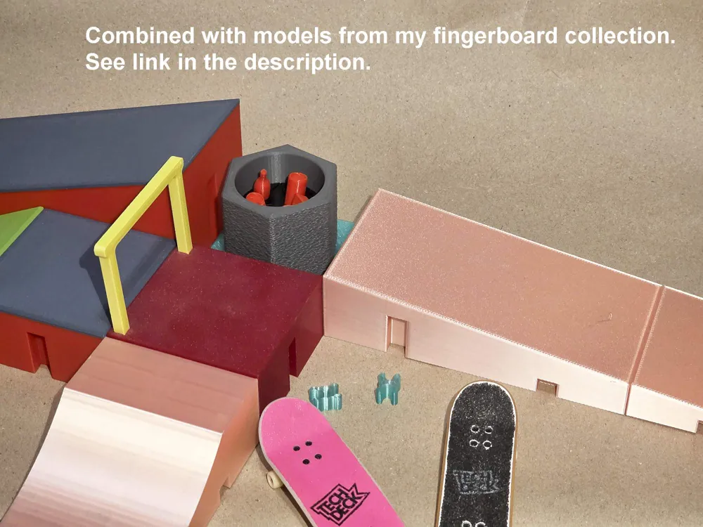 Fingerboard Skatepark Modular - Long Ramp - Free 3D Print Model ...