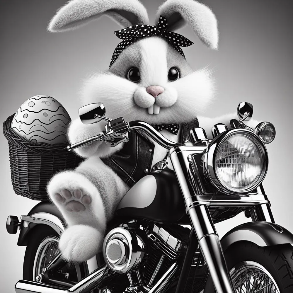 HUEFORGE Easter bunny on a motorcycle by Fastfrosch - MakerWorld