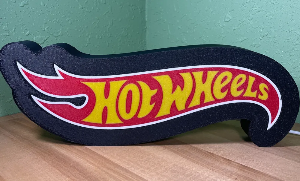 Hot Wheels Logo Light Box - Free 3D Print Model - MakerWorld