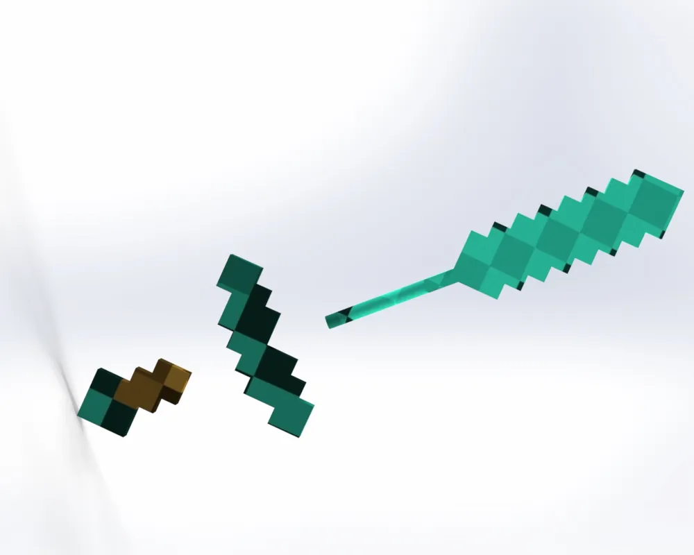 Collapsible sword from the minecraft game - Free 3D Print Model ...