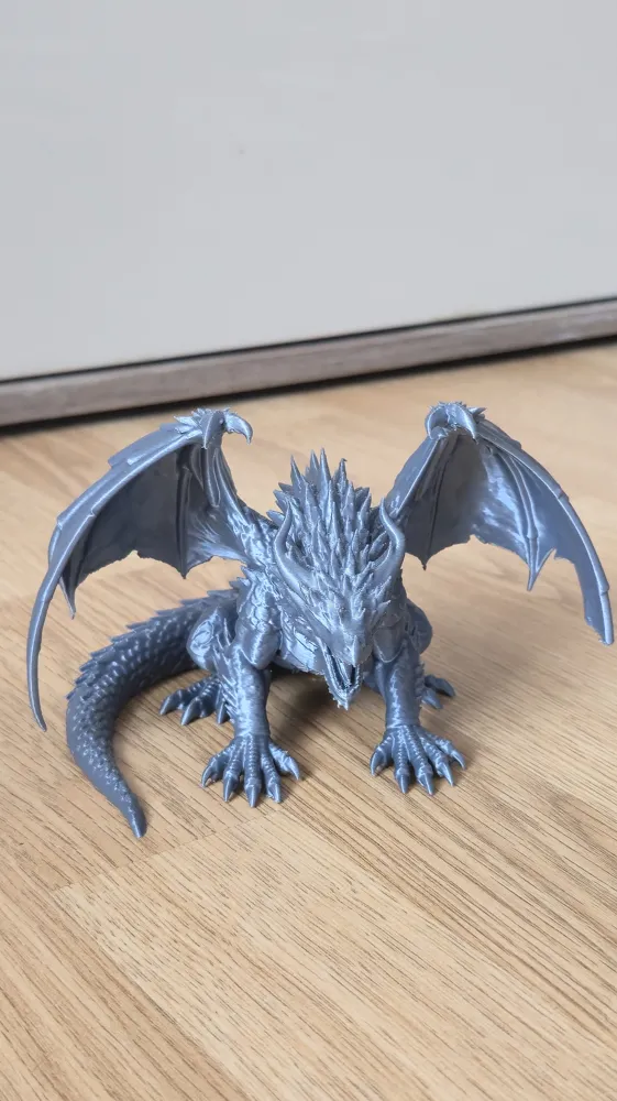 Dragon Figurine – Fantasy Winged Dragon Statue - Free 3D Print Model ...