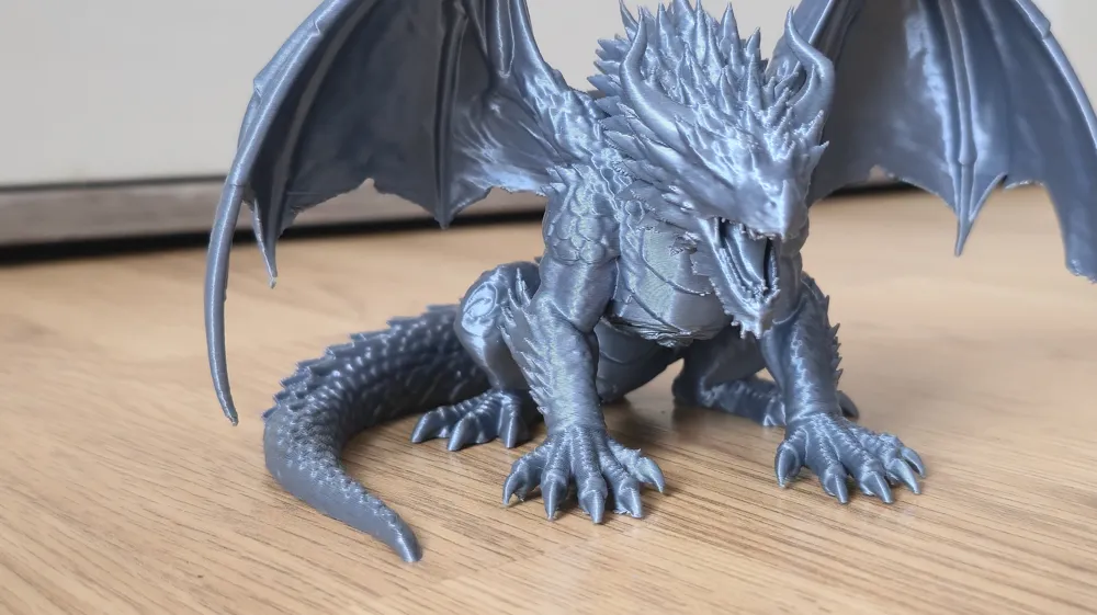 Dragon Figurine – Fantasy Winged Dragon Statue - Free 3D Print Model ...