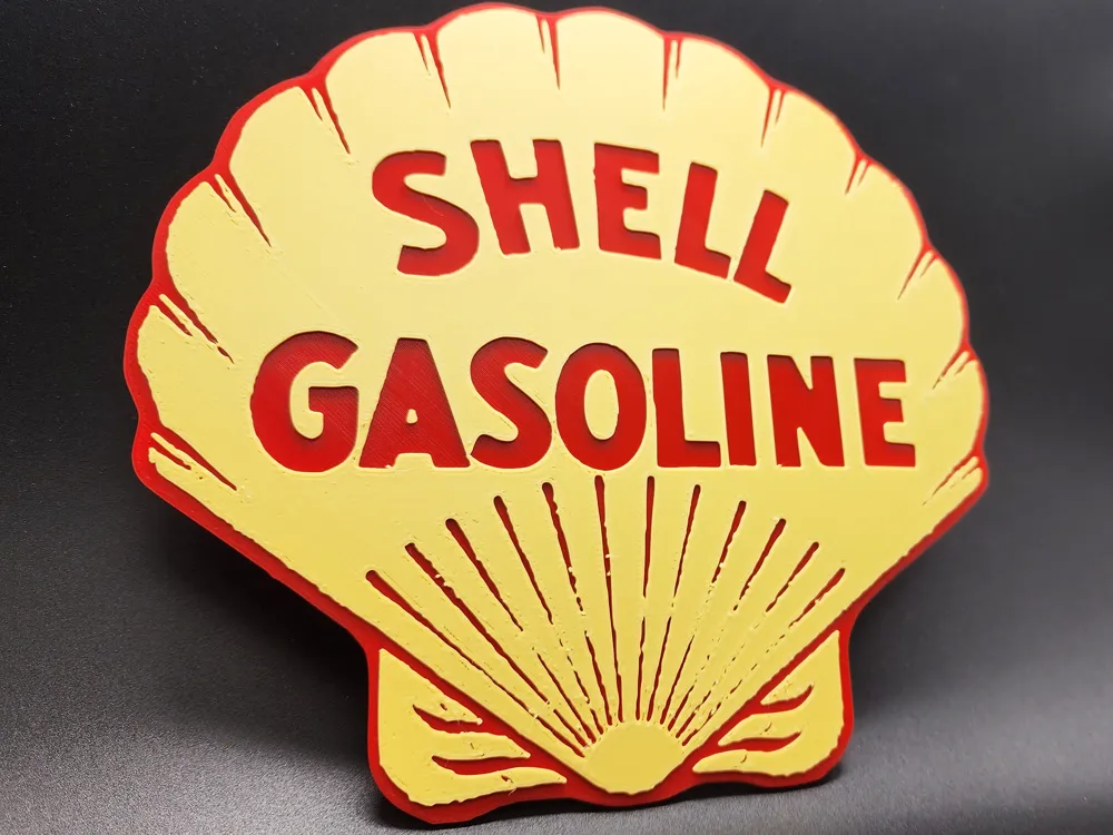 Vintage Shell Gasoline Sign 2 Colors by TripleGWorkshop - MakerWorld