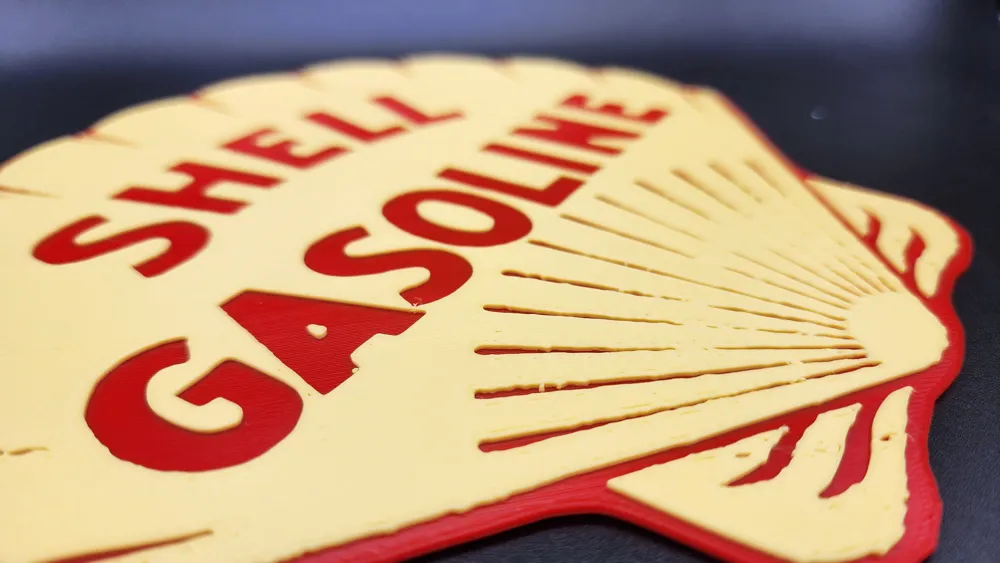 Vintage Shell Gasoline Sign 2 Colors by TripleGWorkshop - MakerWorld