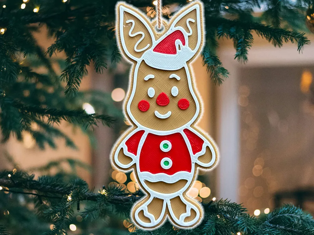 Piglet Winnie The Pooh Christmas Ornament by Salvadori MakerWorld ...