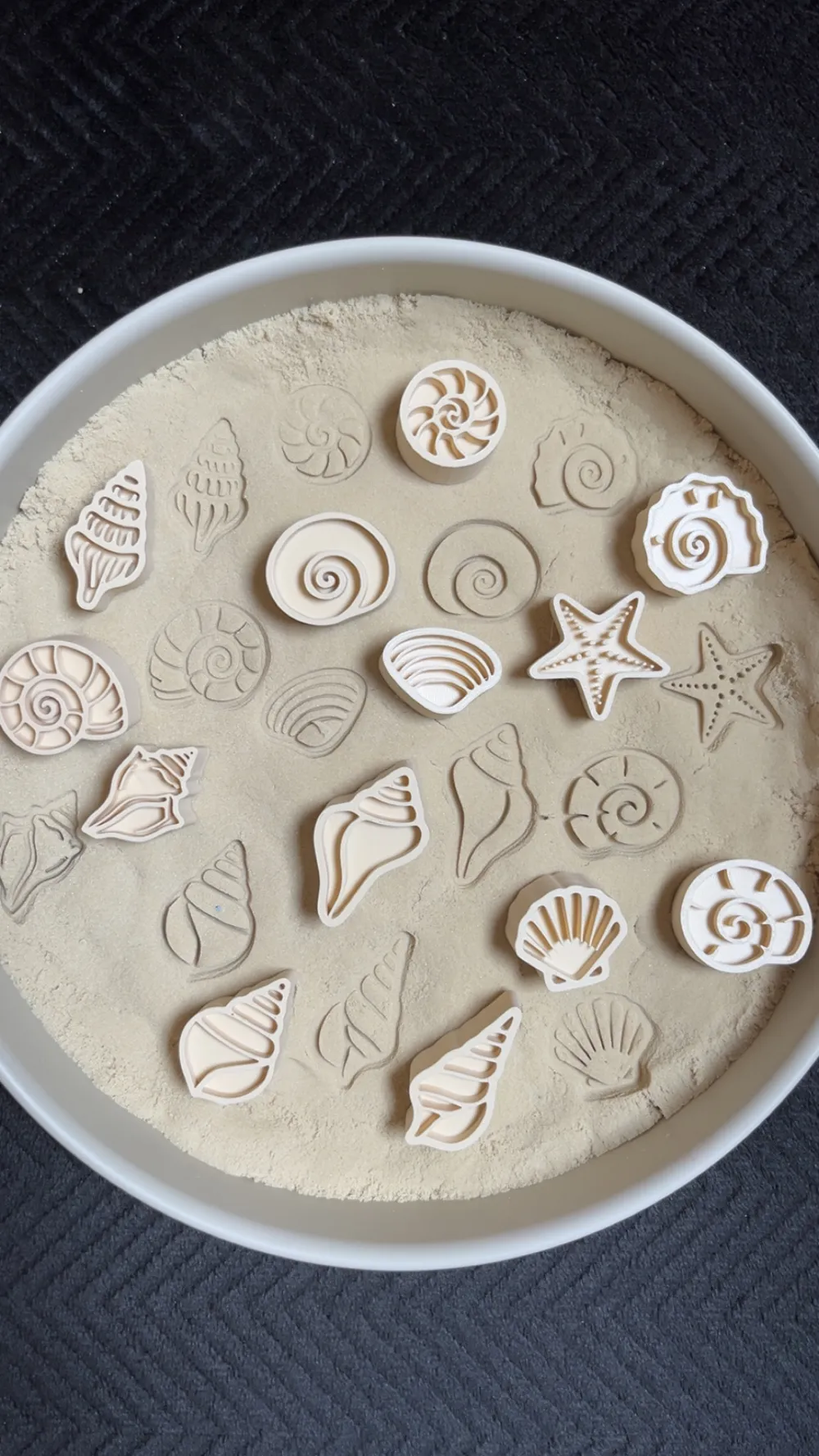 Shell stamps sensory play - Free 3D Print Model - MakerWorld