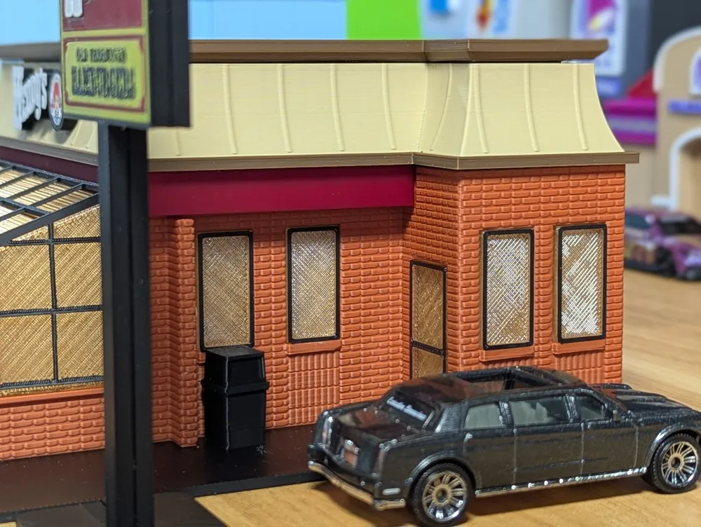 Retro Wendy's Model Set - 1:64 Scale Diorama by LAYRLAB MakerWorld: Download Free 3D Models