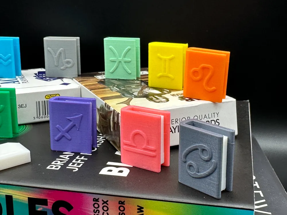 Library of Astrology - Pisces Mini Book Keychain by Trickstyle - MakerWorld