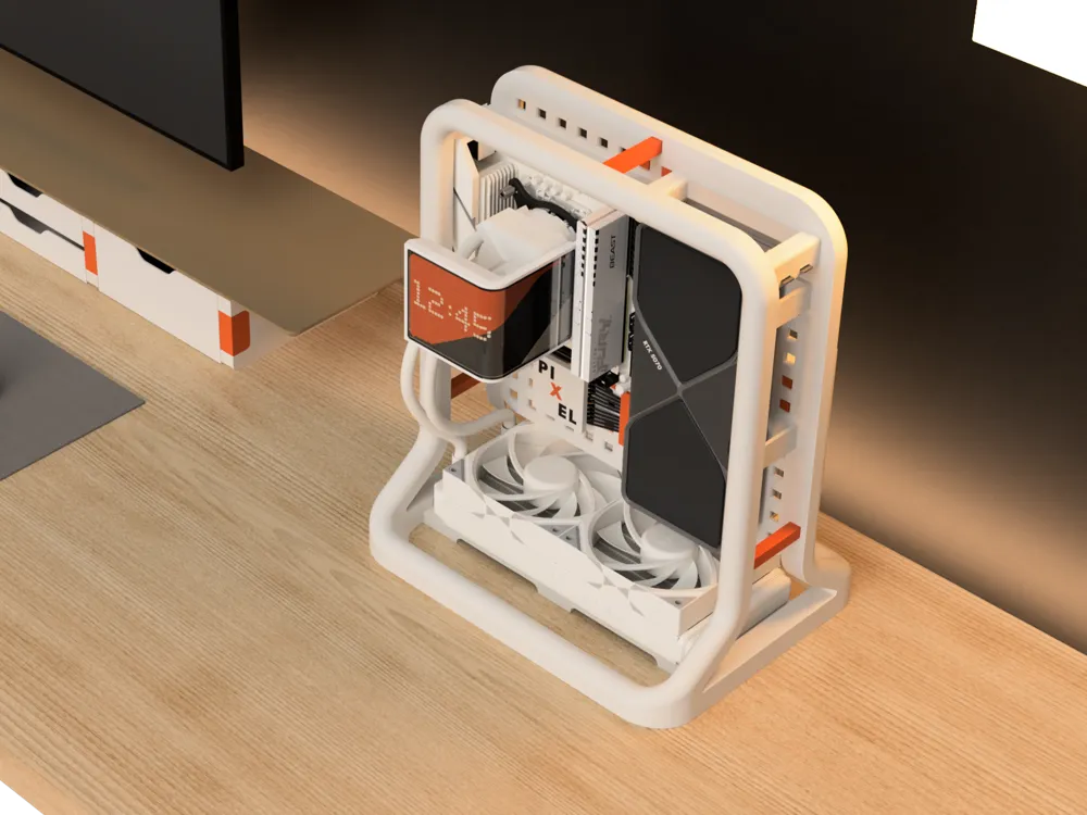 PIXEL • The Modular Open Frame PC Case - Free 3D Print Model - MakerWorld