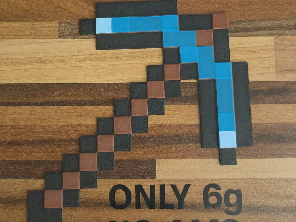Minecraft pickaxe, 6 g - Free 3D Print Model - MakerWorld