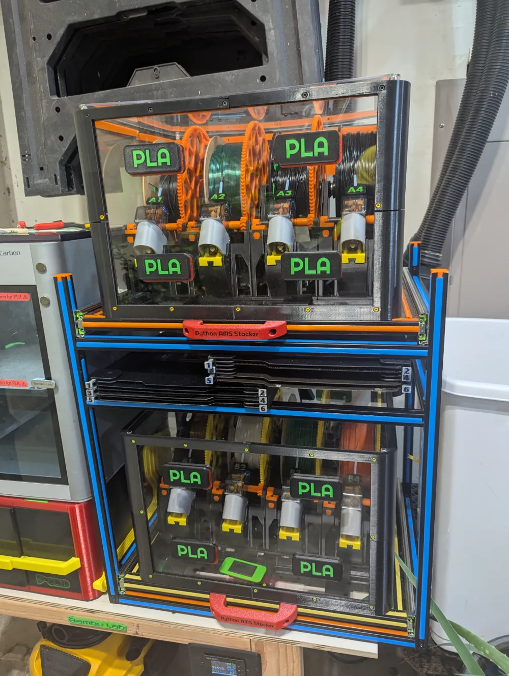 AMS Stacker with Build Plate Storage by tron2101 MakerWorld: Download ...