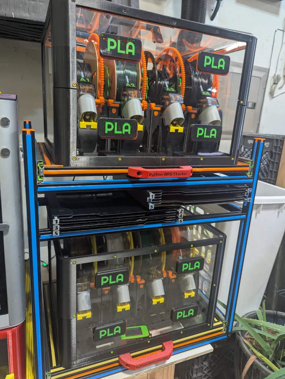 AMS Stacker with Build Plate Storage by tron2101 MakerWorld: Download ...