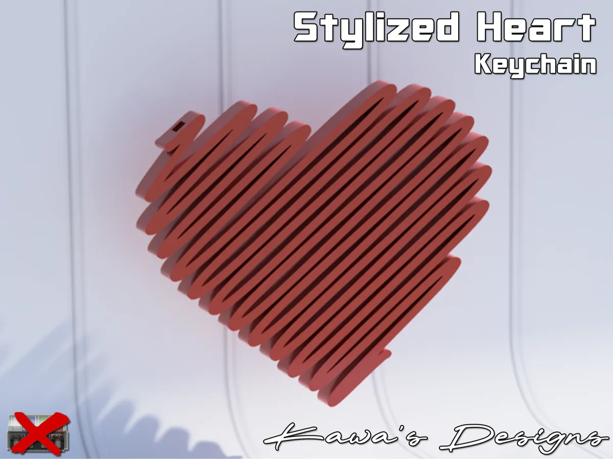 Stylized Heart Keychain - Free 3D Print Model - MakerWorld